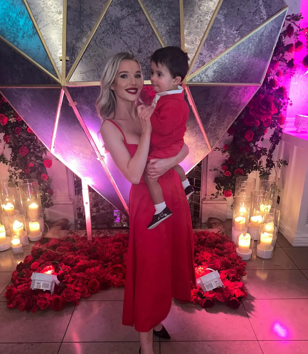 hel yeah Helen Flanagan stuns in a plunging red dress on day out with ...